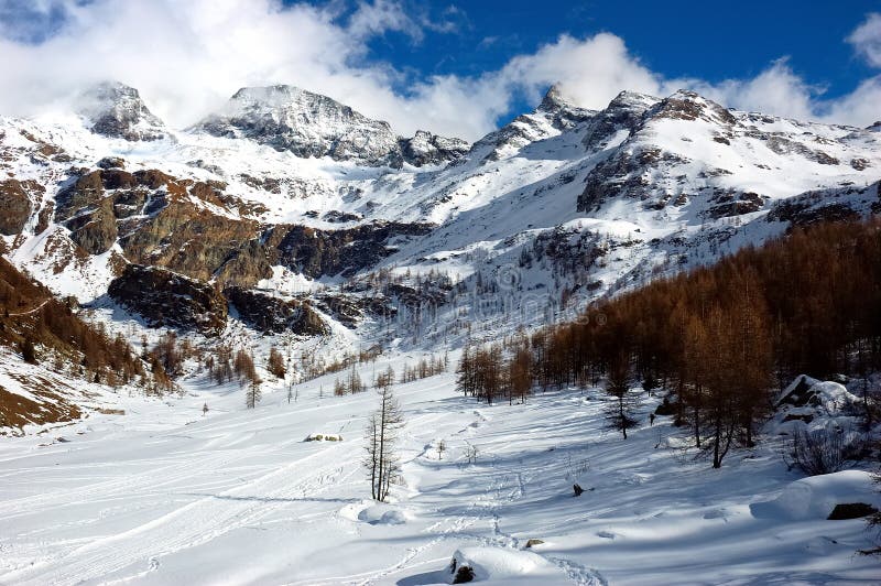 Mountain winter valley stock image. Image of landscape - 1958741