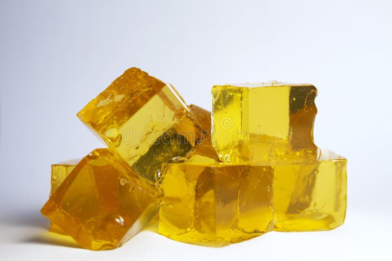 Mountain of Yellow Jelly Cubes Stock Photo - Image of white, kitchen ...