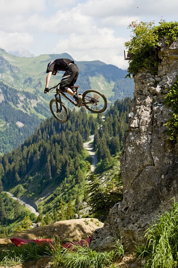 Mountainbiker Bike View Mountain Stock Image - Image of safety, forest ...
