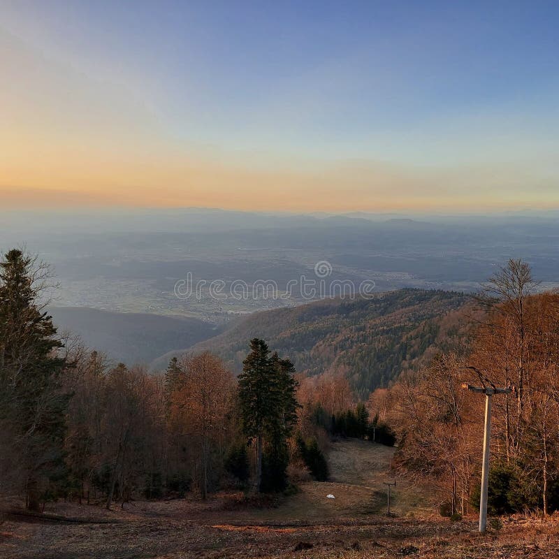 Mountaine view with forest stock photo. Image of landscape - 285154942