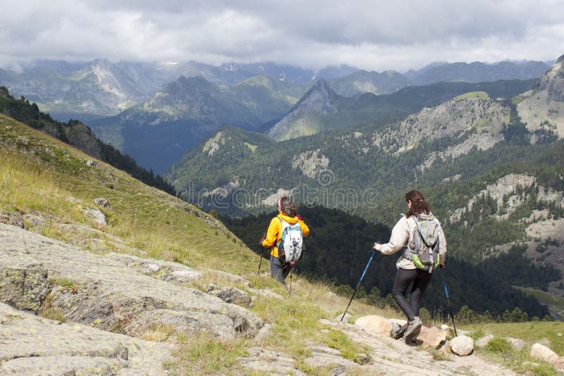 Mountaineers Going Down the Mountains in a Excursion Stock Photo ...