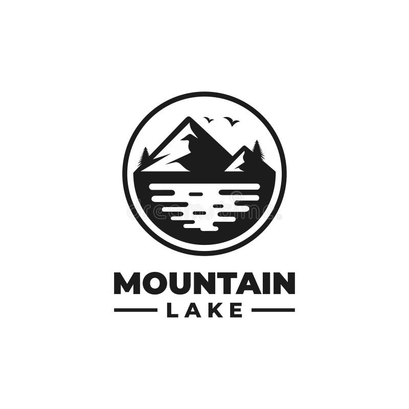 Mountain lake logo design stock vector. Illustration of concept - 269642606