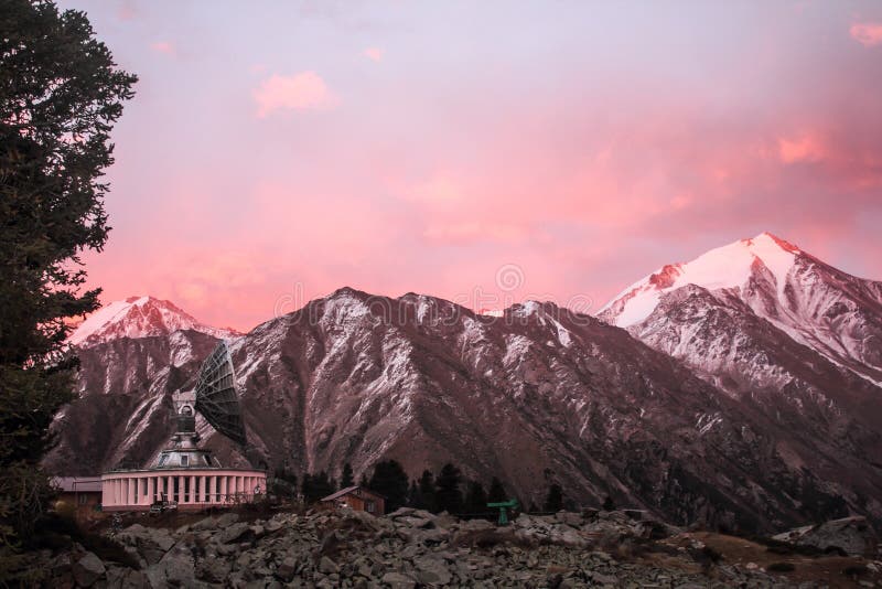 Mountainous Crevices at Sunrise. Red Sunrise Stock Photo - Image of ...