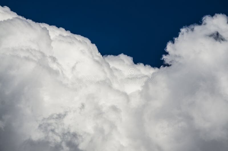 Mountainous Cumulus Clouds Boiling in the Bright Blue Summer Sky Stock ...