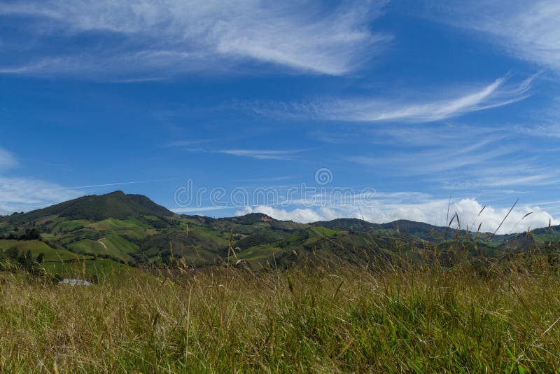 Mountainous Landscape in Colombia, Central Mountain Range Stock Photo ...