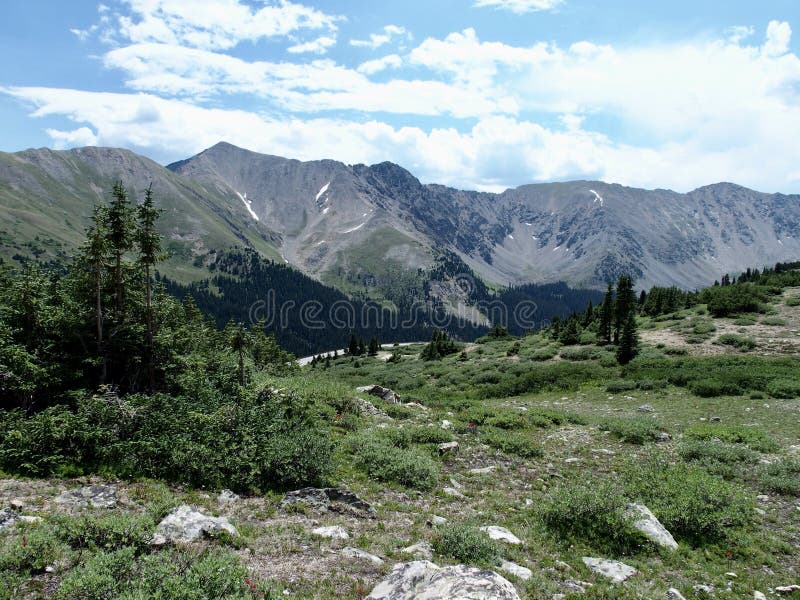 Summer View of Mountain Peaks in an Alpine Setting in Colorado Stock ...