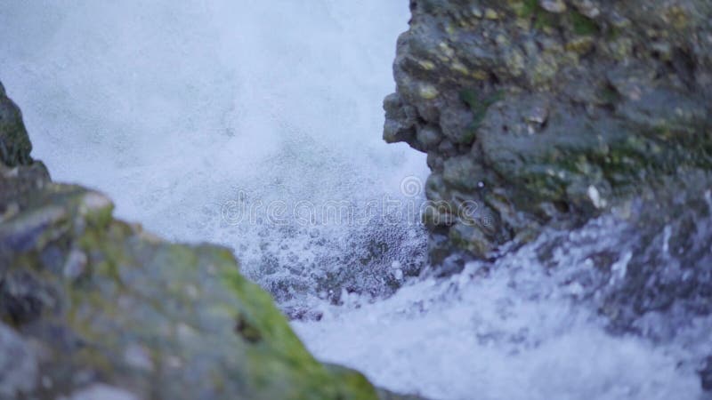Mountainous Strong River Flow Forming a Waterfall Stock Video - Video ...