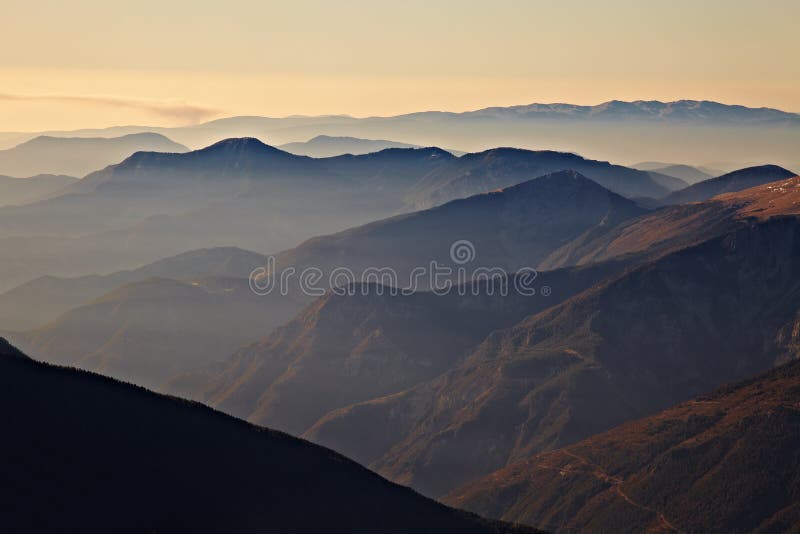 Distant Mountains and Lake stock image. Image of hills - 2791241