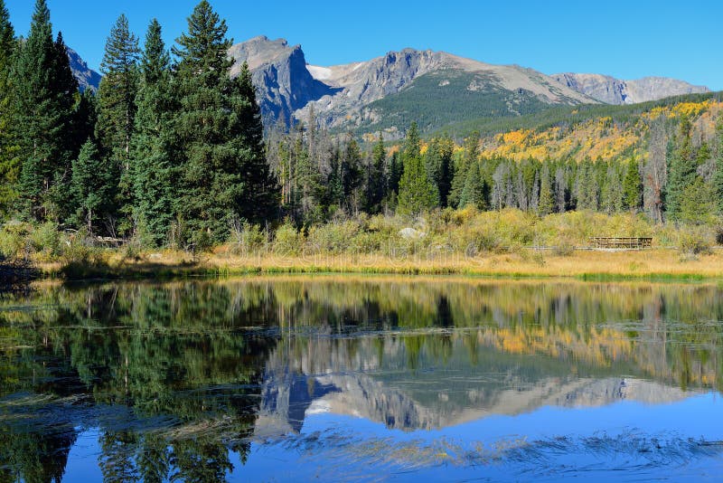 Mountains and Alpine Lake with Reflection in the Fall Stock Photo ...