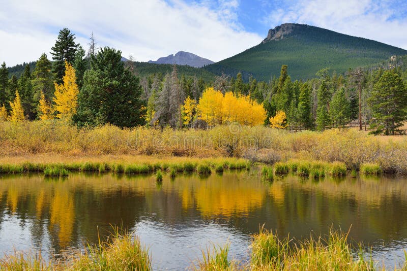 Mountains and Alpine Lake with Reflection in the Fall Stock Photo ...