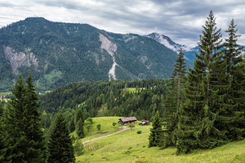The Mountains of Alps in Bavaria, Germany Stock Photo - Image of haze ...