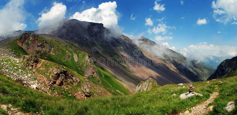 Mountains of caucasus stock image. Image of traffic, meadows - 7502957