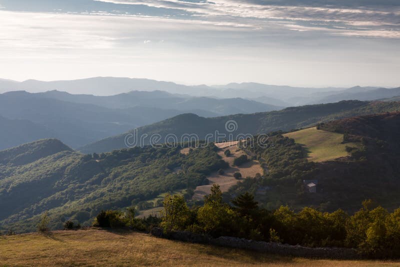 Mountains of Cevennes stock image. Image of france, sunset - 16183301