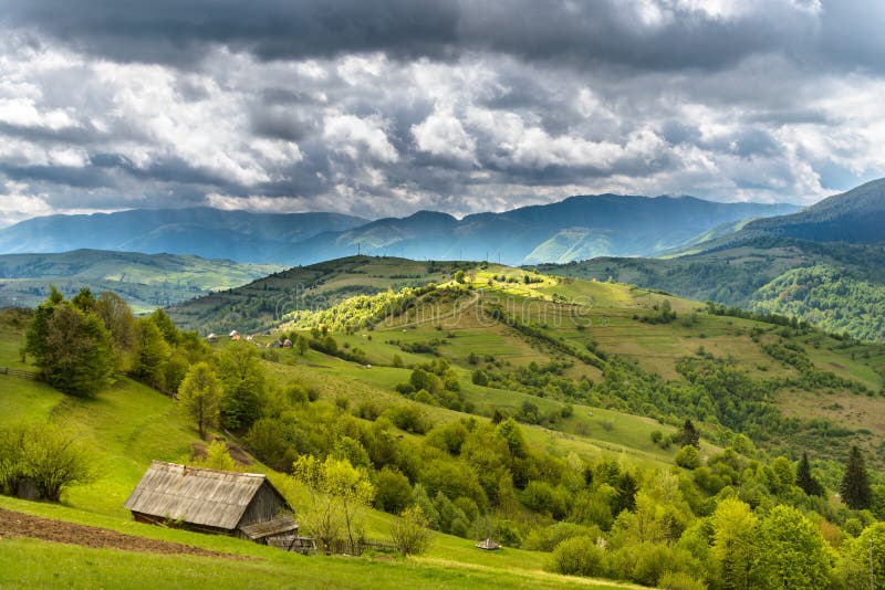Mountains in Clouds in Ukraine Stock Image - Image of ground, pasture ...