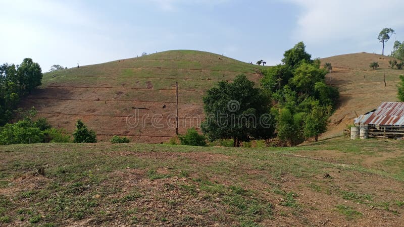 The Mountains are Dry with the Sky Stock Image - Image of mountain ...