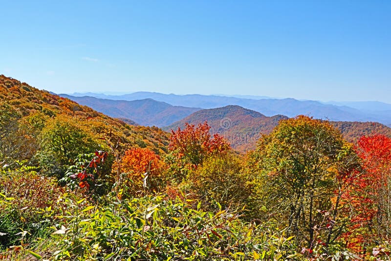Mountains in Fall on the Blue Ridge Parkway Stock Image - Image of ...
