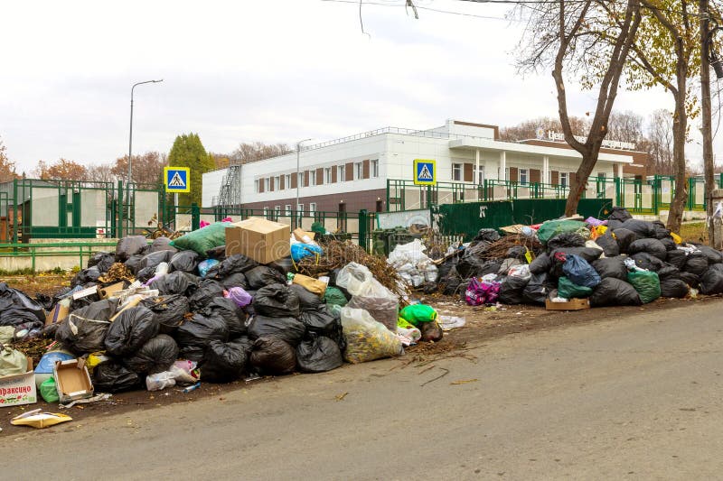 Mountains of Garbage on the City Street Editorial Stock Image - Image ...