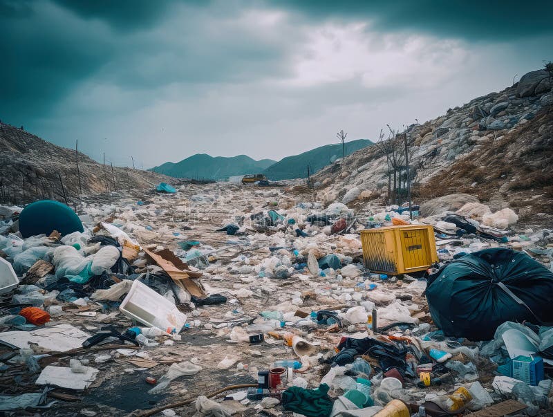 Mountains of Garbage on the Seashore, an Environmental Disaster. AI ...