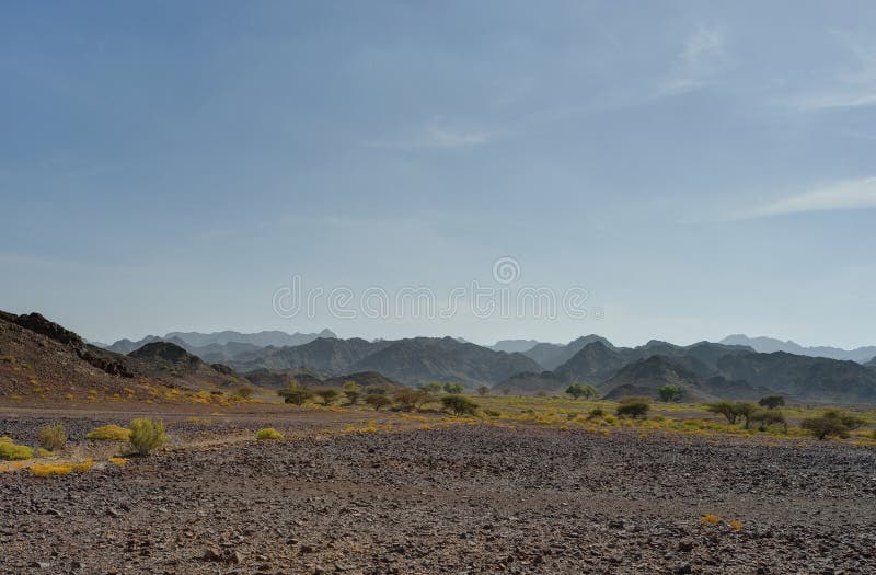 Mountains in Gravel Desert in Oman Stock Image - Image of stone ...