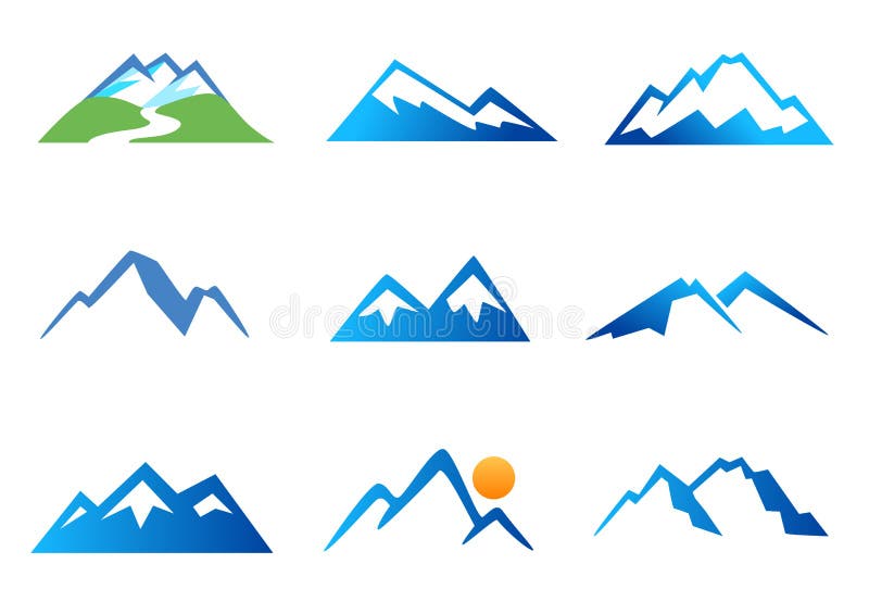 Mountains Icons stock vector. Illustration of expedition - 32902399