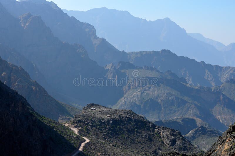 Mountains Landscape in Sultanate of Oman Stock Photo - Image of hajjar ...