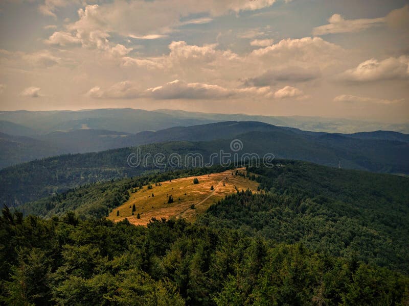 Mountains Landscape , View from the Observation Tower Stock Photo ...