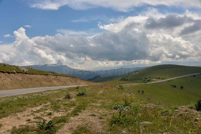 In the Mountains, Low Rain Clouds Create Beautiful Patterns in the Sky ...