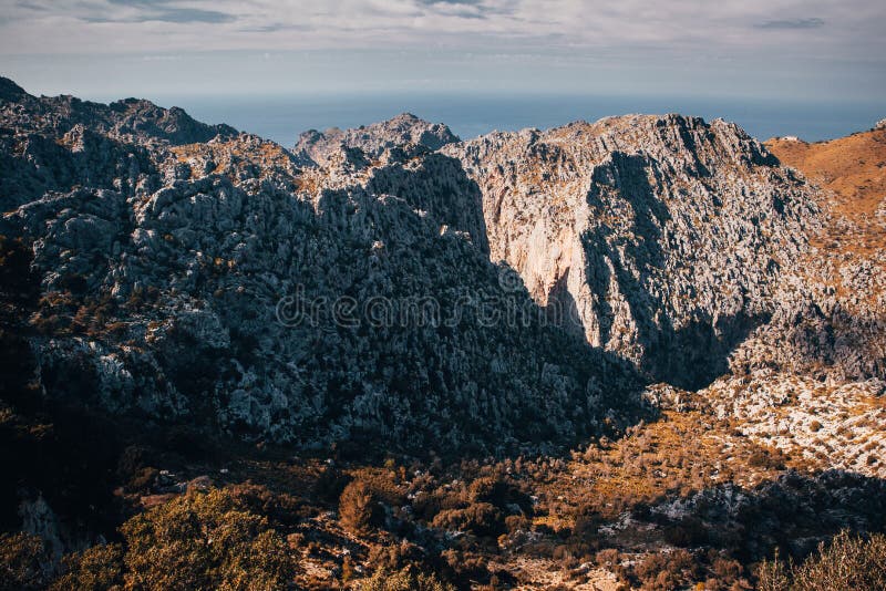 Mountains at Majorca, Spain in Warm Sunset Light Stock Photo - Image of ...