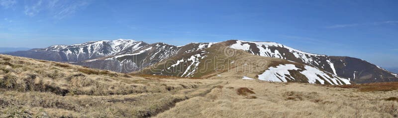 Mountains with Meadows in the Spring Stock Photo - Image of peaks ...