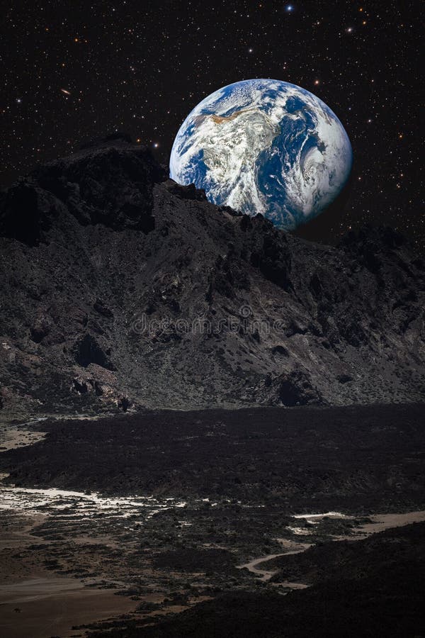 Mountains on the Moon . Image Elements Furnished by NASA Stock Photo ...