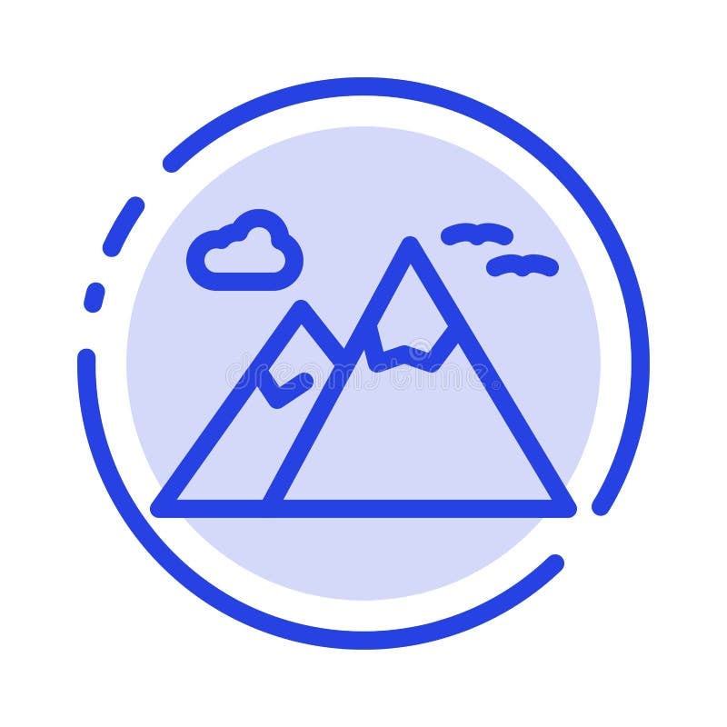 Mountains, Nature, Scenery, Travel Blue Dotted Line Line Icon Stock ...
