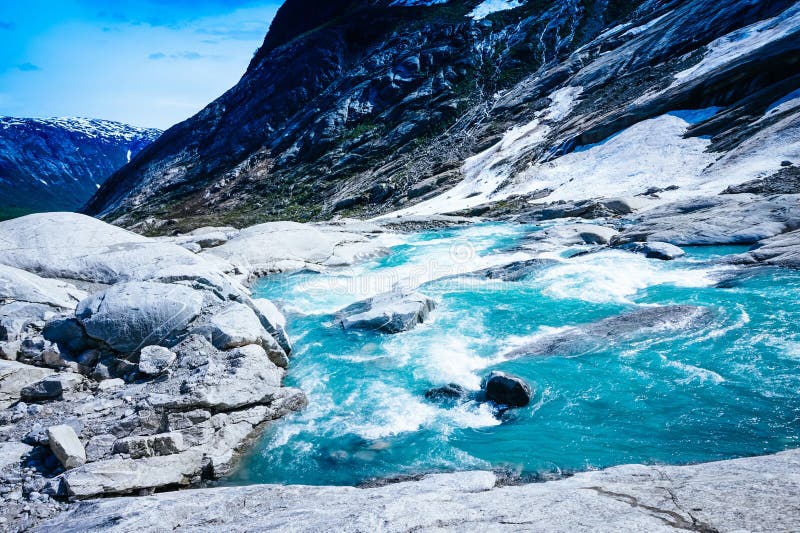 Jostedalsbreen National Park - Mountains in Norway, Scandinavia Stock ...