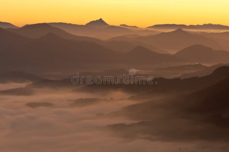 Mountains over the fog stock photo. Image of hill, holidays - 1724470