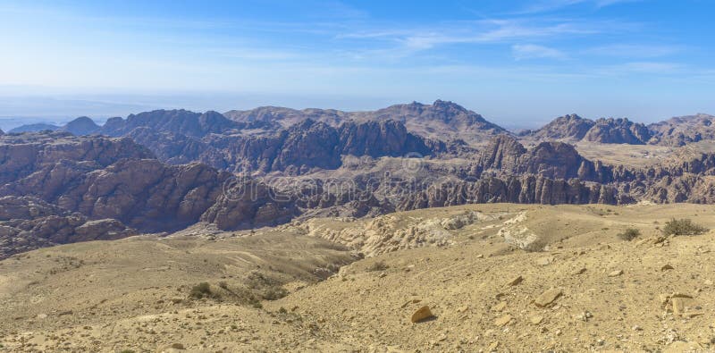 Mountains Panorama Near Petra in Jordan Stock Image - Image of eroded ...
