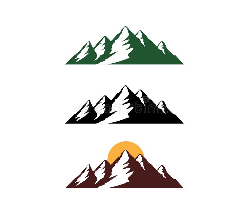 Peak Vector Icon in 6 Different Modern Styles. Black, Two Colored Peak ...