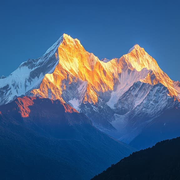 Mountains and Peaks of the Himalayas. Vector Illustration Stock ...