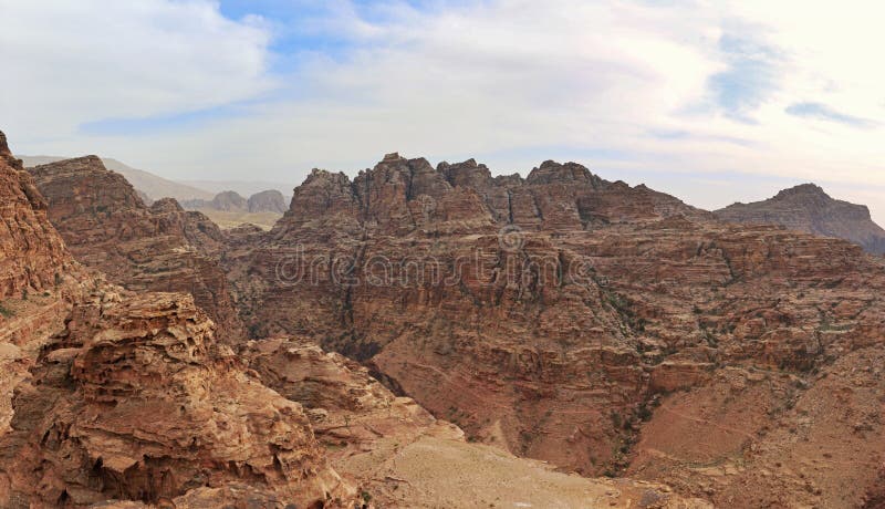 Mountains of Petra, in Jordan. Stock Image - Image of hiking, crack ...