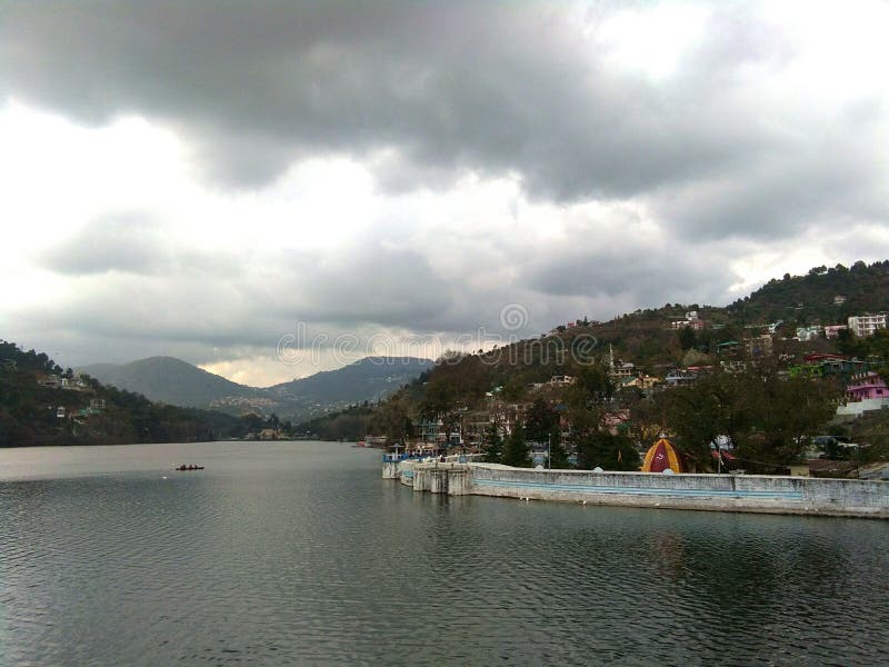 Mountains and the Pleasant Weather. Stock Image - Image of tree, water ...