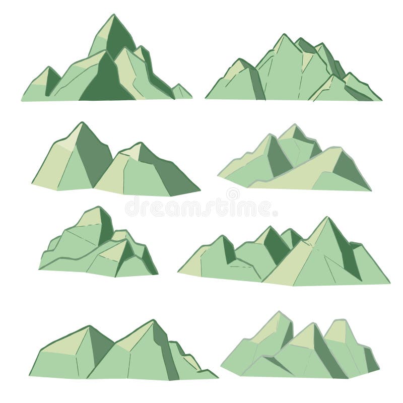 Mountains in Polygon Elements Vector Stock Vector - Illustration of ...