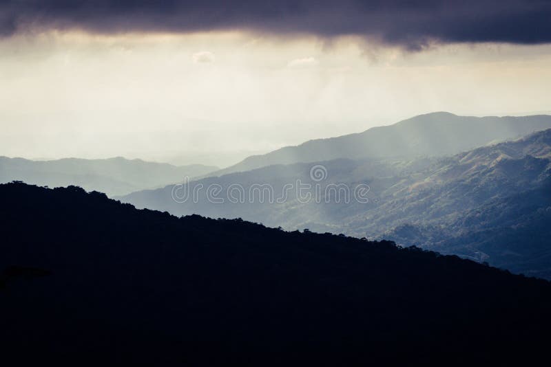 Mountain Overlapping with Clouds Stock Image - Image of travel, green ...