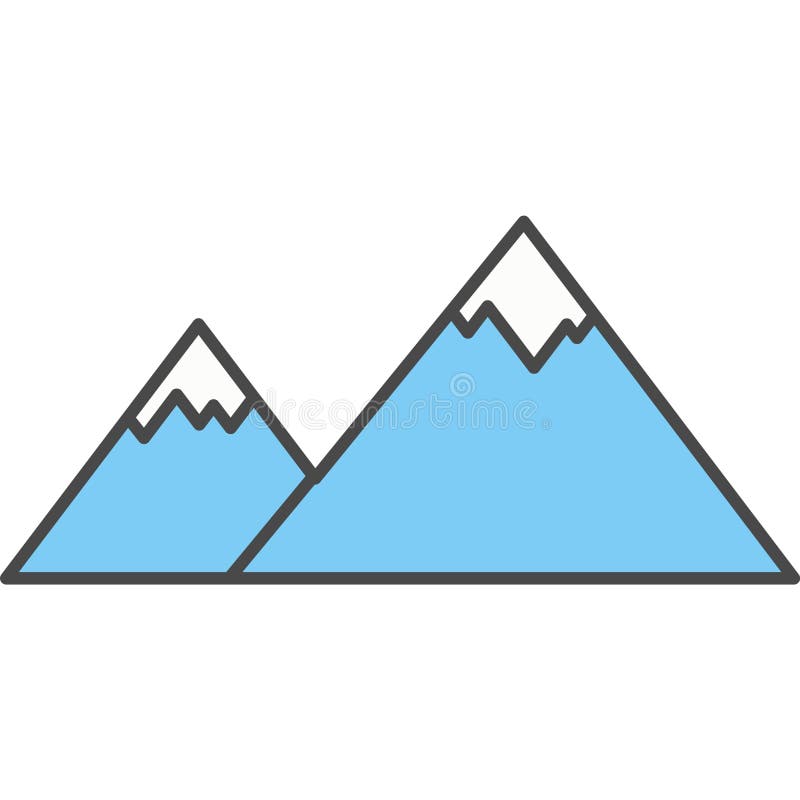 Mountains Range Vector Icon Isolated Stock Illustration - Illustration ...