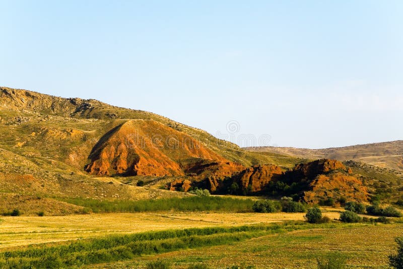 The Mountains are Red in Turkey. Stock Photo - Image of cloudless ...
