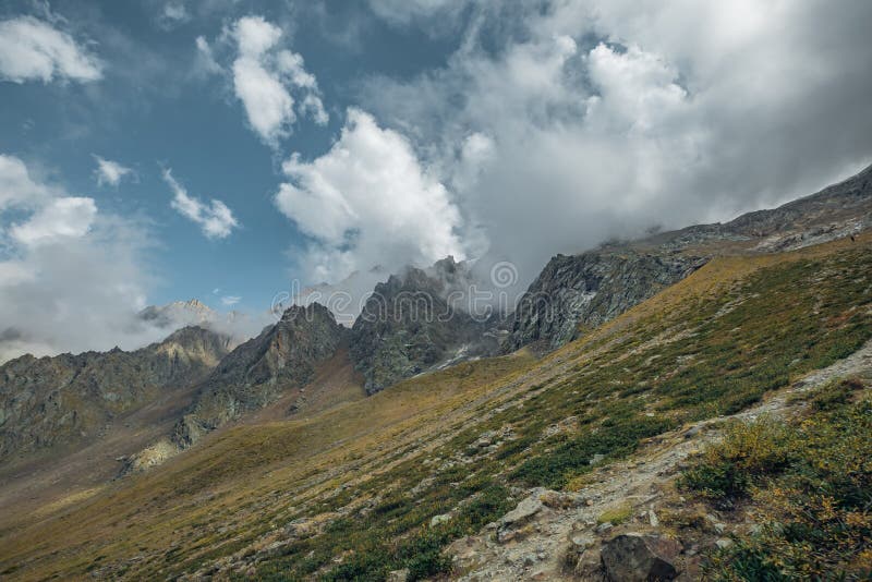 Mountains in the Republic of North Ossetia-Alania Stock Image - Image ...