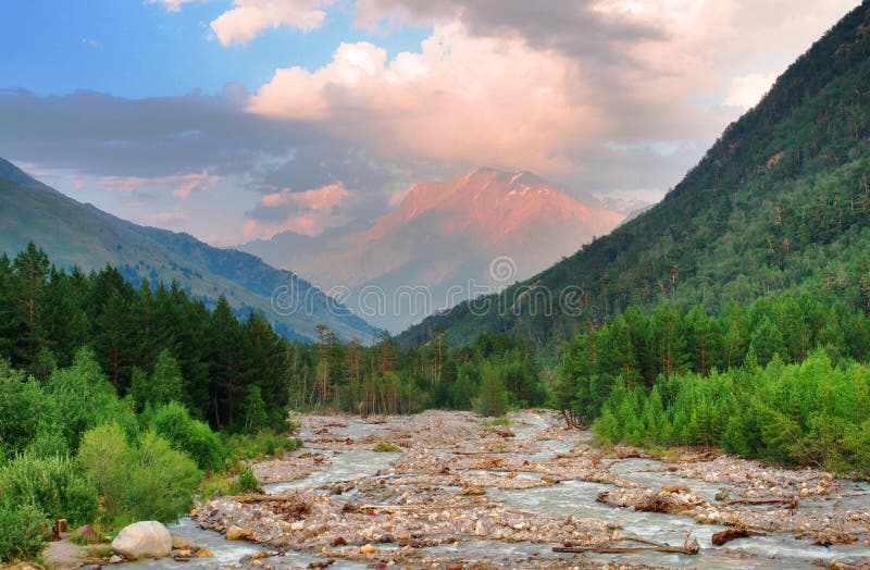 Mountains and river stock image. Image of mountains, horizon - 24880543
