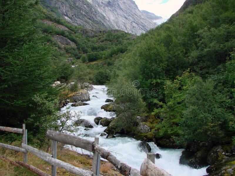 Mountains river stock image. Image of summer, briksdal - 50843127