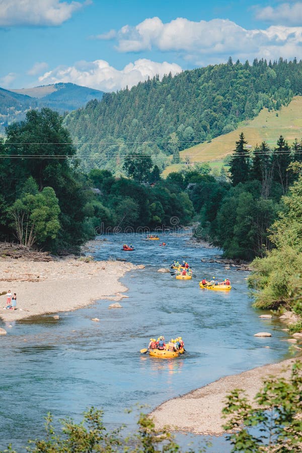 Mountains River Rafting Extreme Attraction Stock Image - Image of ...