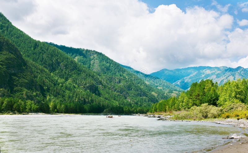 Rocky Riverside with Sparse Foliage Stock Photo - Image of beauty ...
