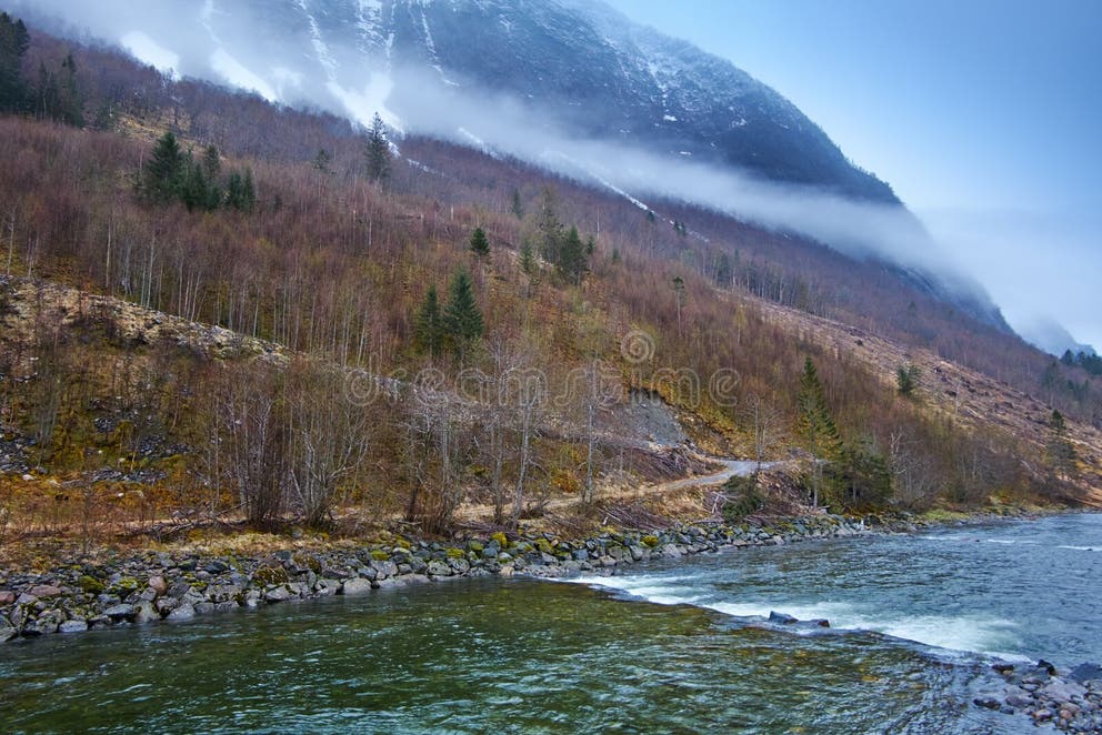 Mountains river stock photo. Image of background, scandinavia - 53298550