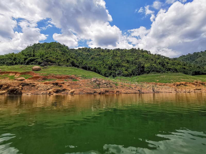 Mountains and Rivers. Behind the Dam Stock Photo - Image of reservoir ...