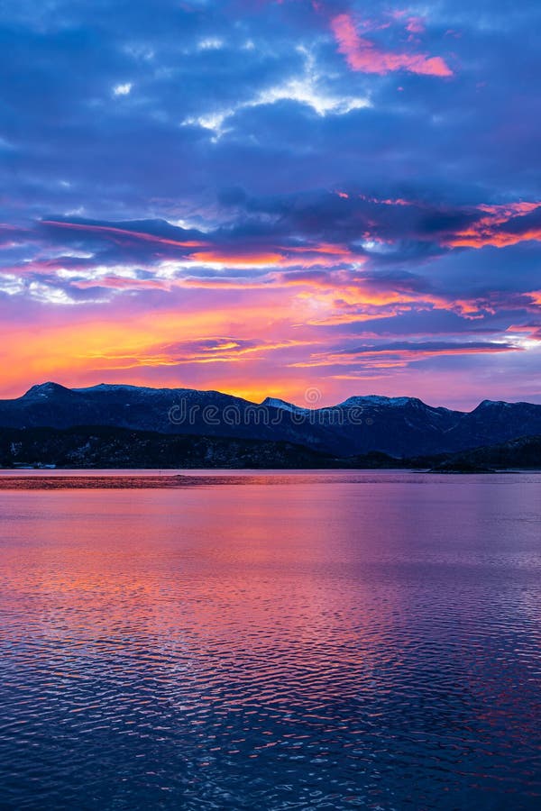 Mountains and Rocks at Sunrise Near Torvik in Norway Stock Image ...